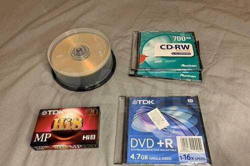 Видеокассета, DVD, CD-R и CD-RW диски