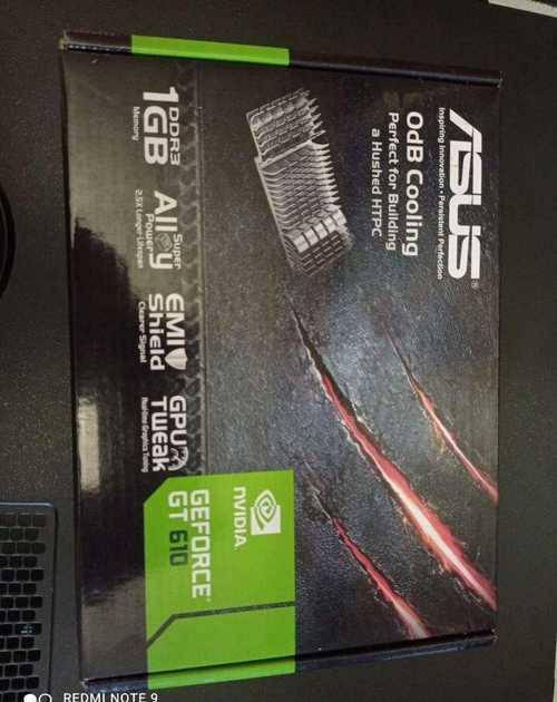 Бесшумная asus Geforce GT610 1gb hdmi/VGA/DVI