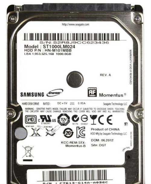 2.5" Жесткий диск для ноутбука HDD samsung 1Tb