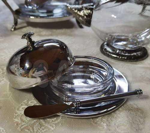 Масленка и нож, икорница Regent