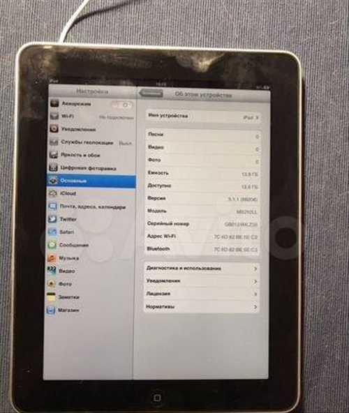 Планшет apple iPad 16gb a1219 wifi