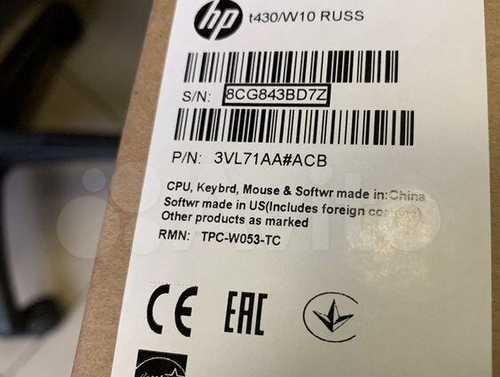 Настольный компьютер HP T430 (3VL71AA) Intel Celer