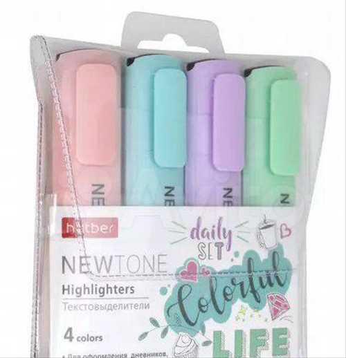 Текстовыделители "NEWtone Pastel", 4 цвета