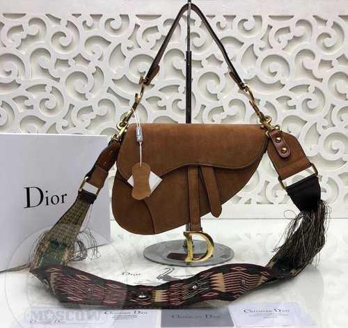 Новая Женская сумка замшевая Christian Dior седло