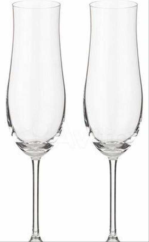Набор бокалов для шампанского из 2 штук, аттимо 180 мл.высота - 23 см Bohemia Crystal 674-442