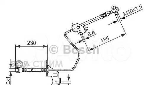 Bosch 1987476199 Шланг тормозной opel astra H/meriva/zafira 1.3-2.2 99- 530мм задний