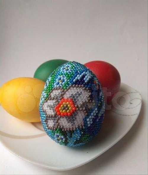 Яйца пасхальные сувенирные. 6см. техника-вязание с