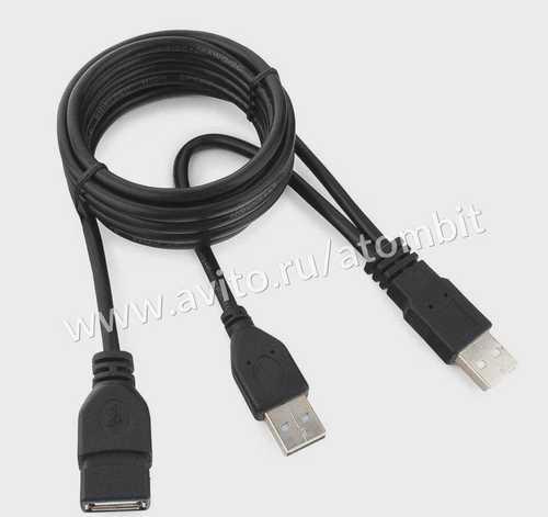 Удлинитель USB 2.0 amaf 1,8 м + питание USB