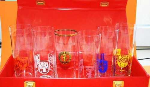Набор стаканов гдр с гербами в подарочном футляре