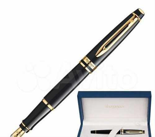 Ручка подарочная перьевая Waterman "Expert 3 Black Lacquer GT", черный лак, позолоченные детали, синяя (S0951640)