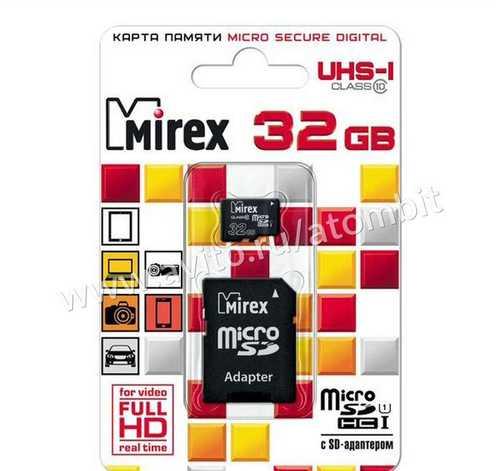 Карта microSD HC 32GB class 10 UHS-I Mirex