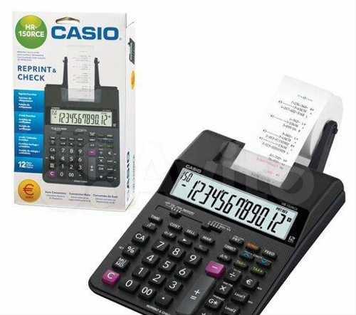 Калькулятор печатающий Casio HR-150RCE-WA (295х165х65 мм), 12 разрядов, батарейки 4хаа/адаптер (250402) (HR-150RCE-WA-EC)