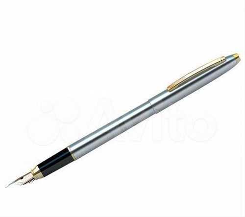 Ручка перьевая Berlingo "Golden Prestige", синяя, 0,8 мм, корпус хром и золото, пластиковый футляр (CPs 82314)