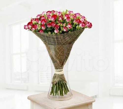 Цветы - Букет Кустовых Роз 101шт Кокетка