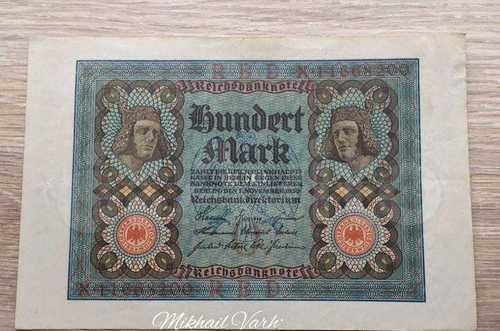 Банкнота 100 марок 1920 Германия Веймарская