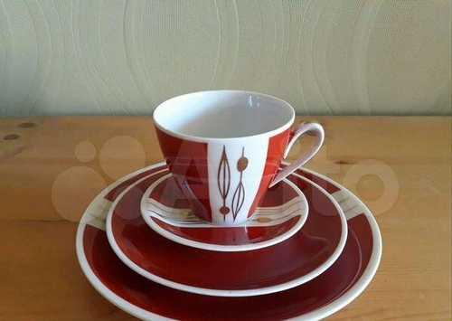 Чайно-кофейные комплекты, чашка+тарелочки, гдр