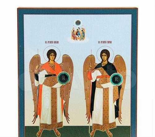 Икона "Архангелы Михаил и Гавриил", 95x140 мм