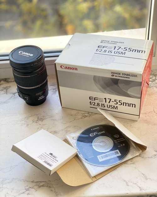 Объектив EFS 17-55 mm f/2.8 IS USM + бленда для об
