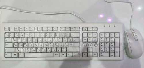 Проводная клавиатура + мышь HP. Белая