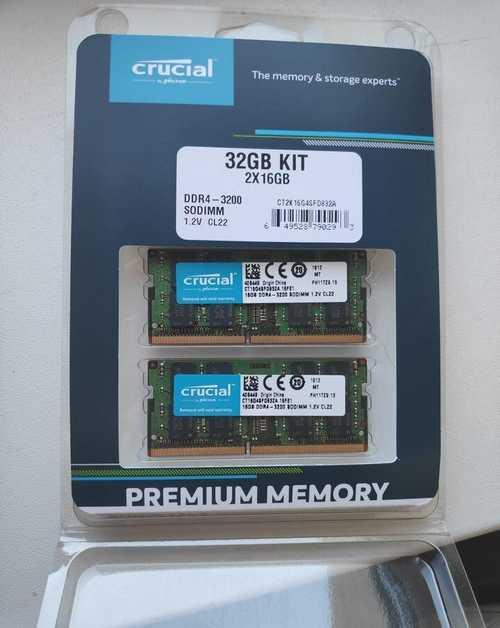 Оперативная память Crucial CT2K16G4SFD832A sodimm
