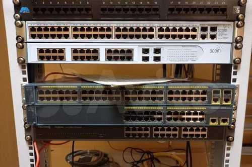 Коммутаторы - 3Com, Cisco, trendnet - 24-48 портов