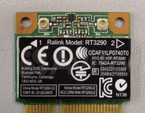 Адаптер WiFi+Bluetooth Ralink RT3290 mini PCI-E