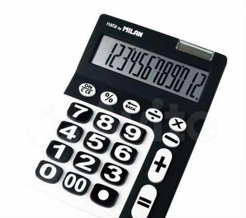 Калькулятор настольный Milan компактный, 12 разрядов, большие кнопки (150912KBL)
