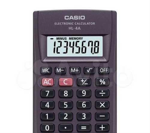 Калькулятор "Casio" HL-4A, карманный, 8 разрядов