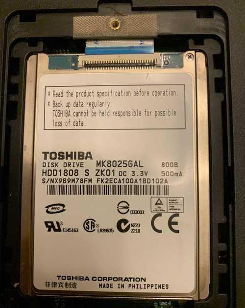 Жесткий диск Toshiba MK8025GAL 80 Гб (ZIF PATA 1,8