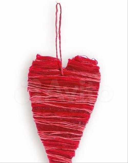 Подарочная декоративная подвеска в дом "сердце "плетеное 15 см на шнурке