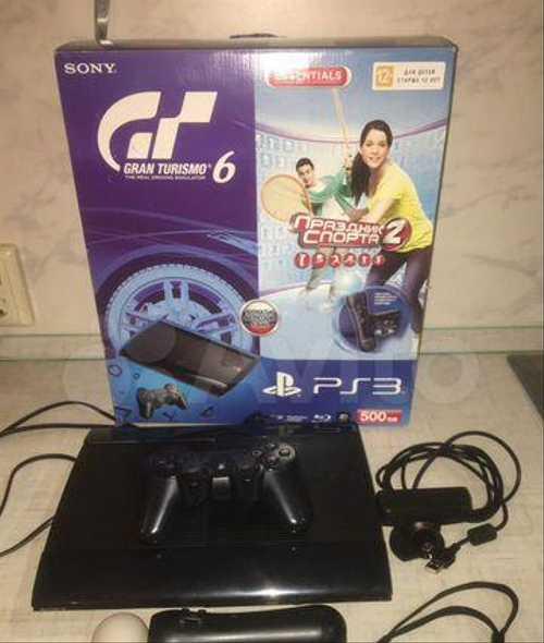 Игровая приставка PS3 super slim 500GB + PS move