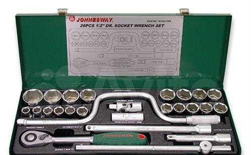 Набор головок торцевых 1/2"DR 12-34 мм., с аксессуарами, 26 предметов jonnesway S04H4726S
