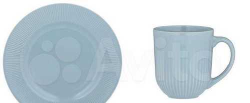 Тарелка 27 см и чашка Linear синяя Mason Cash 2002.118-2002.121