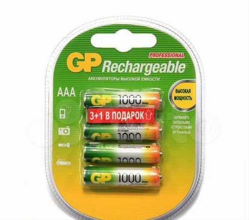 Аккумуляторные батарейки "GP", AAA, 4 штуки