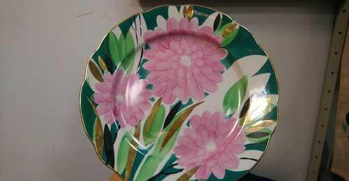 Настенная тарелка цветы, георгины фарфор Дулево