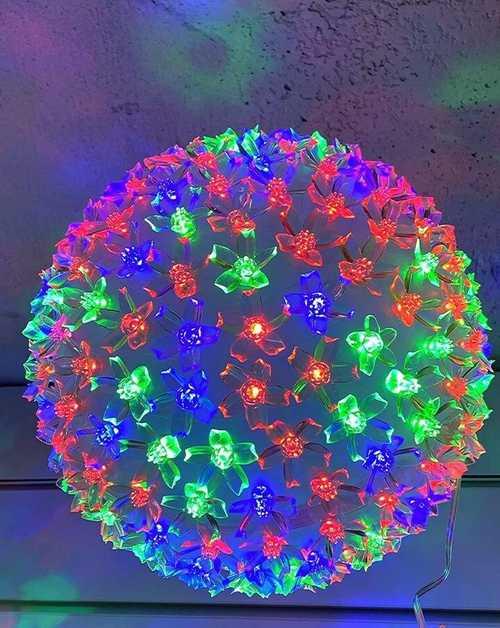 Светодиодный шар с насадками в виде цветов 26 см