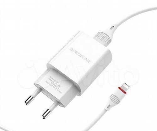 Сзу USB 2.1A borofone BA20A Sharp кабель Apple 8Pin белый