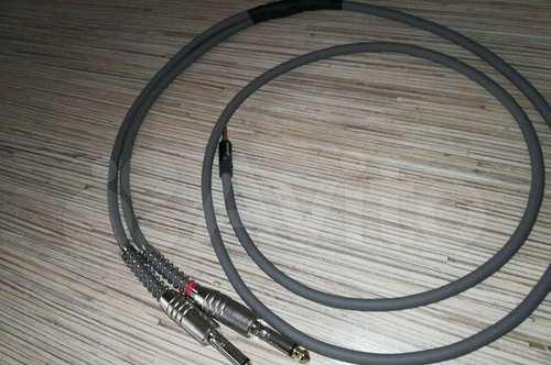 Межблочный кабель 3,5мм на 2 моно 6,3 мм Джек