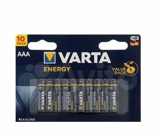 Батарейка алкалиновая Varta Energy, AAA, LR03-10BL, 1.5В, блистер, 10 шт