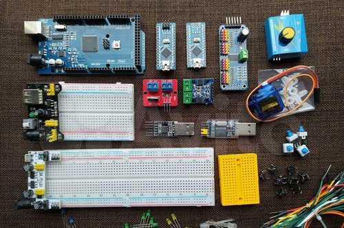 Компоненты Arduino Nano Mega сервомоторы бредборды