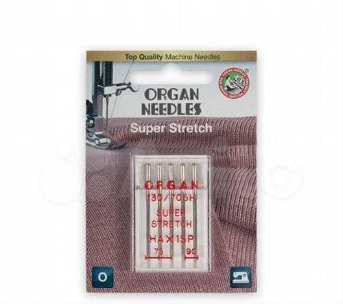Иглы для бытовых швейных машин "Organ Needles" (супер стрейч), ассорти, №75-90, 5 штук, арт. 130/705H