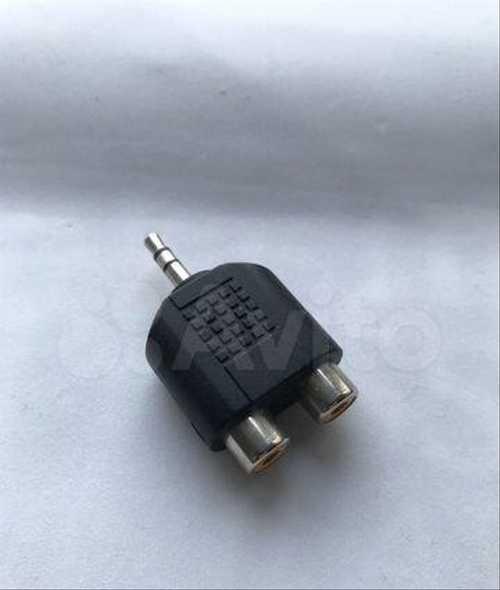 Аудио переходник jack 3.5 mm - 2 гнезда RCA