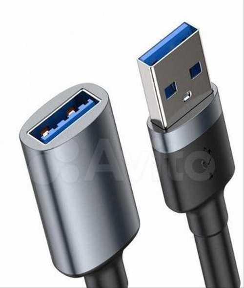 Кабель USB(M) -USB(F) Baseus Cafule Dark gray 2A 1m