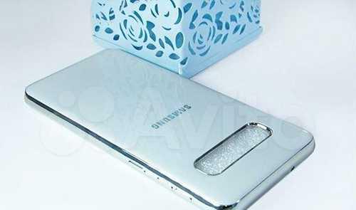 Чехол-накладка для Samsung G975F S10 Plus electroplated TPU+PET белый