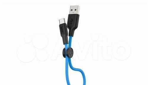 Кабель Hoco X21 Plus USB-Type-C 25 см синий KAB142