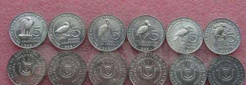 Бурунди набор монет 2014 UNC (Птицы)