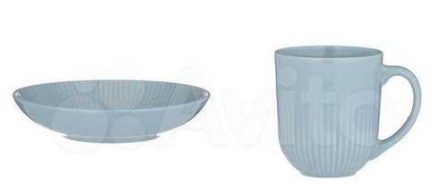 Тарелка для пасты и чашка Linear синяя Mason Cash 2002.122-2002.121