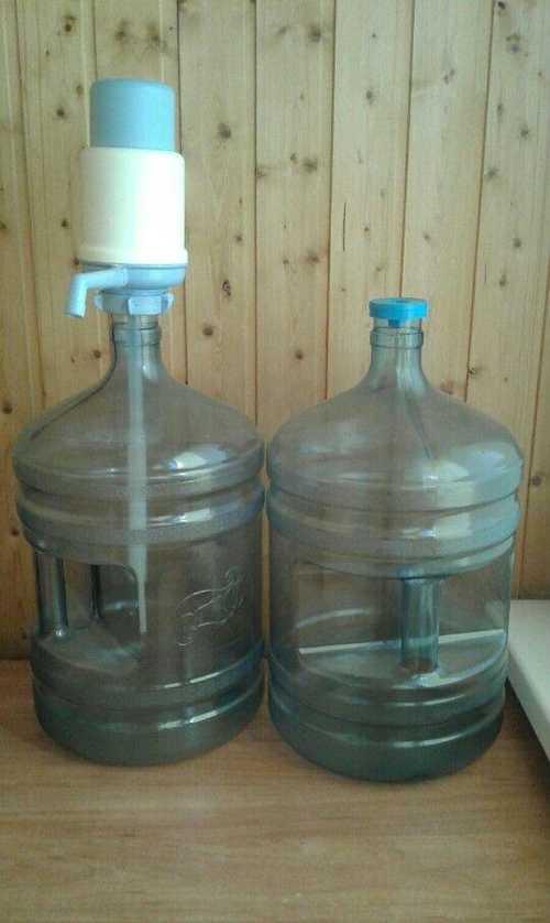 Баклажки 20л 2шт с помпой для питьевой воды