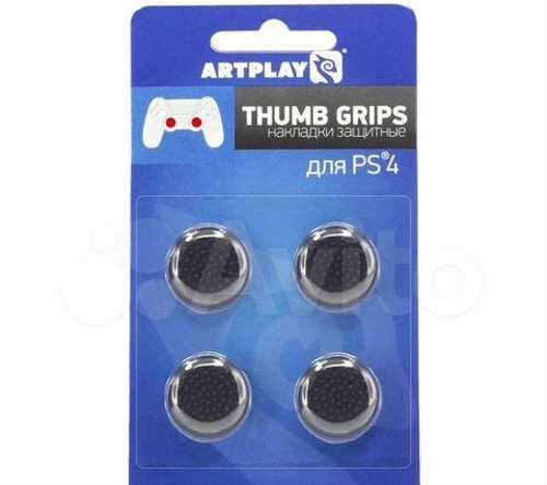 Накладки Artplays Защитные Thumb Grips на стики геймпада DualShock 4 для PS4 (4 шт, черные)