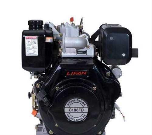 Двигатель Lifan 188FD Diesel вал 25 мм кат 6 ампер